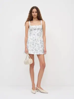 REFORMATION Janu Linen Mini Dress - Ivory