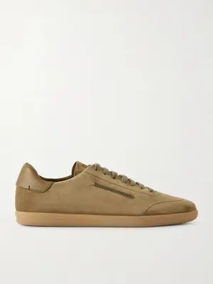 Zegna 232 Leather-trimmed Suede Sneakers - Brown
