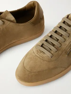 Zegna 232 Leather-trimmed Suede Sneakers - Brown