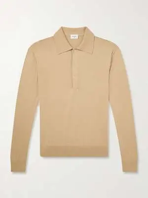 Saint Laurent Silk And Cotton-blend Polo Sweater