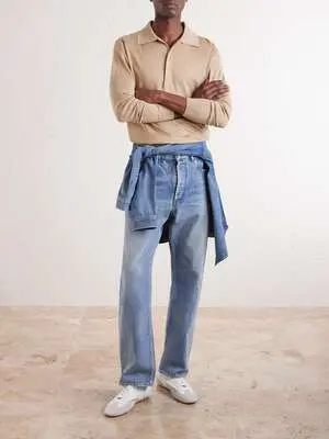 Saint Laurent Silk And Cotton-blend Polo Sweater