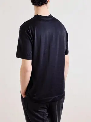 Zegna Cotton And Silk-blend Jersey T-shirt - Blue