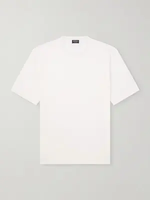 Zegna Cotton And Silk-blend Jersey T-shirt - White