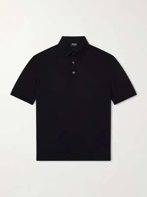 Zegna Wool Polo Shirt - Black
