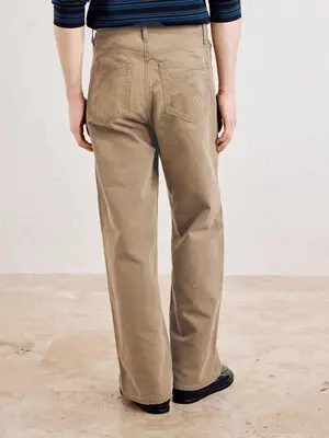 SSSTEIN Straight-leg Distressed Cotton Trousers - Neutrals