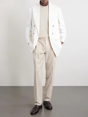 Ralph Lauren Purple Label Straight-leg Pleated Wool-flannel Trousers