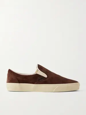 TOM FORD Perforated Suede Slip-on Sneakers - Brown