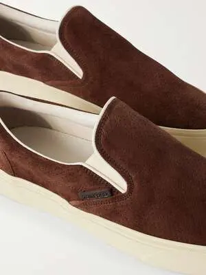 TOM FORD Perforated Suede Slip-on Sneakers