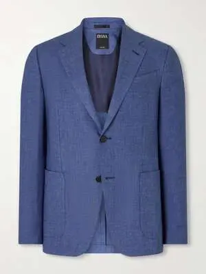 Zegna Oasi Linen Suit Jacket - Blue