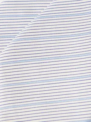 Saint Laurent Striped Silk-voile Neck Tie - Blue