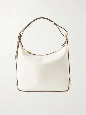 TOD'S Leather Studded Shoulder Bag - White