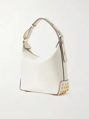 TOD'S Studded Leather Shoulder Bag - White