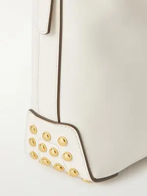 TOD'S Studded Leather Shoulder Bag - White
