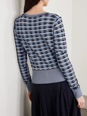 Veronica Beard Cambria Cropped Cardigan - Blue