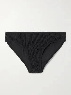 Ulla Johnson Marseille Smocked Bikini Briefs - Black