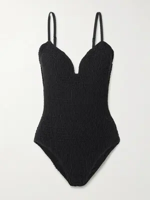 Ulla Johnson Biarritz Smocked Swimsuit - Black