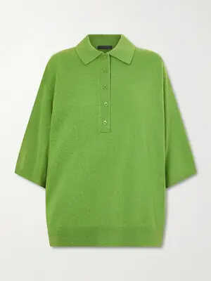 Tibi Wool And Cashmere-blend Polo Shirt