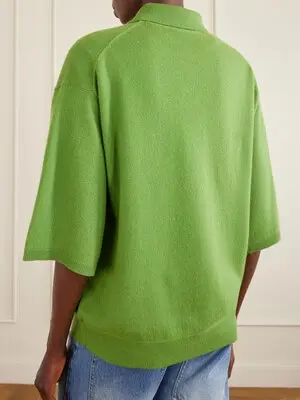 Tibi Wool And Cashmere-blend Polo Shirt