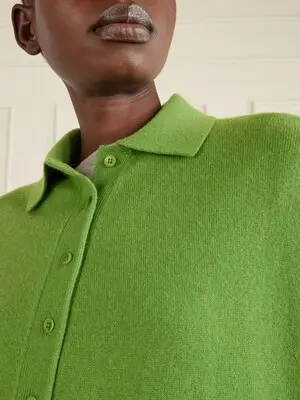 Tibi Wool And Cashmere-blend Polo Shirt