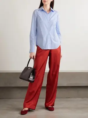 Veronica Beard Amelia Striped Cotton-poplin Shirt