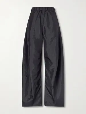 Tibi Winslow Crinkled-shell Barrel-leg Pants - Blue