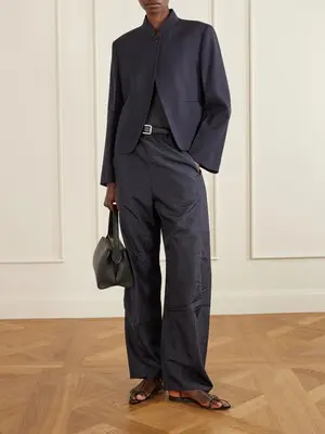 Tibi Winslow Crinkled-shell Barrel-leg Pants