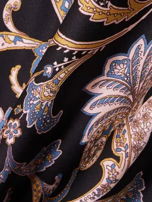 Veronica Beard Clover Paisley-print Silk-blend Charmeuse Midi Skirt - Black