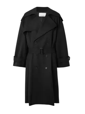 THE FRANKIE SHOP Dursley Oversized Double-breasted Belted Trench Coat - Black