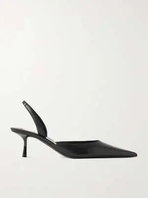 Saint Laurent Misty Leather Slingback Pumps - Black