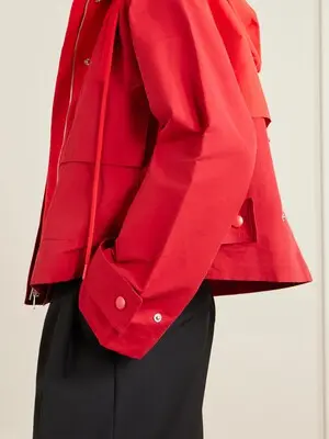 Staud Alta Hooded Two-tone Jacket - Red