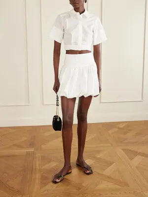 Simkhai Pippa Pleated Mini Skirt - White