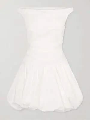 White Ruched Dresses