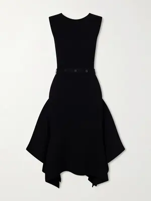 Proenza Schouler Artemis Belted Ribbed-knit Midi Dress - Black