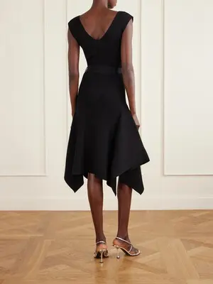 Proenza Schouler Artemis Belted Ribbed-knit Midi Dress - Black