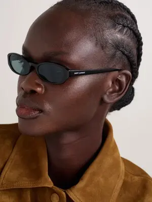 Saint Laurent Erin Oval-frame Sunglasses - Black