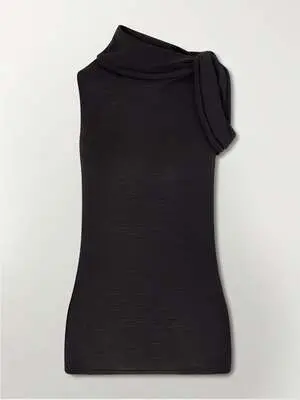 Rick Owens Draped Wool Turtleneck Top