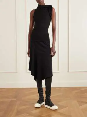 Rick Owens Draped Wool Turtleneck Top