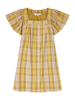 Sea Copeland Plaid Cotton-poplin Mini Dress
