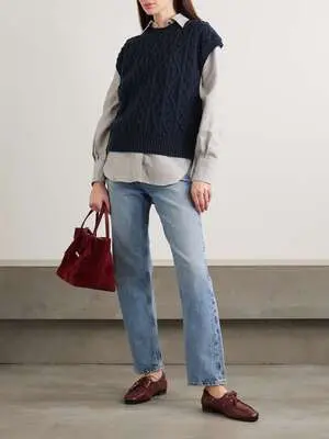 Purdey Cable-knit Cotton And Cashmere-blend Vest