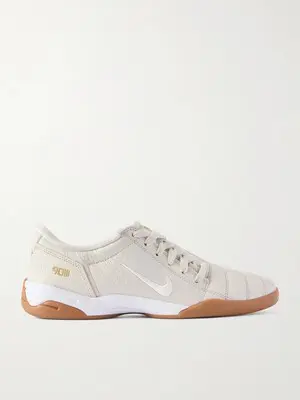 Nike T90 Embroidered Croc-effect Leather Sneakers - Neutrals