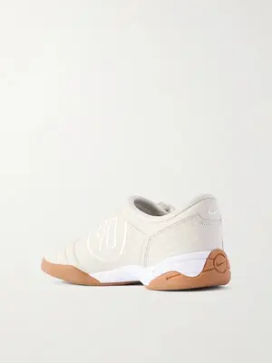 Nike T90 Embroidered Croc-effect Leather Sneakers - Neutrals
