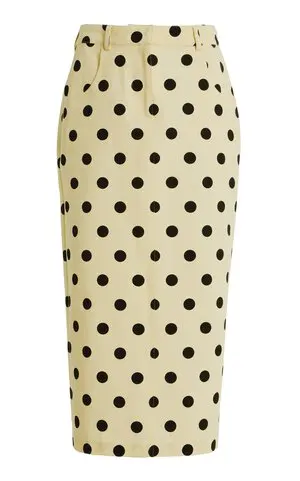 Françoise Tina Polka-dot Cotton Midi Skirt - Print