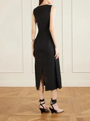 Jacquemus Tablier Linen-blend Midi Dress - Black