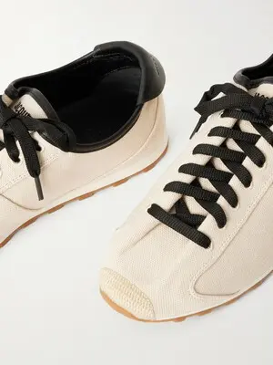 Jacquemus Les Tennis Leather-trimmed Canvas Sneakers - Neutrals