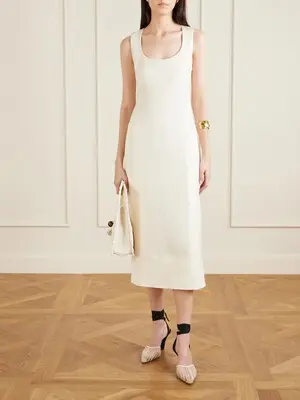 Jacquemus Tablier Linen-blend Midi Dress