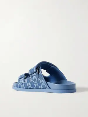 Gucci Embellished Printed Denim Sandals