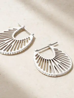 L’ATELIER NAWBAR Flat Ray Diamond Hoop Earrings