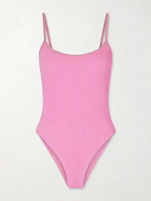 Hunza G Pamela Seersucker Swimsuit - Pink