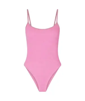 Hunza G Pamela Original Crinkle One Piece Swimsuit - Pink