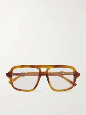 Gucci Aviator-style Acetate Optical Glasses - Tortoiseshell